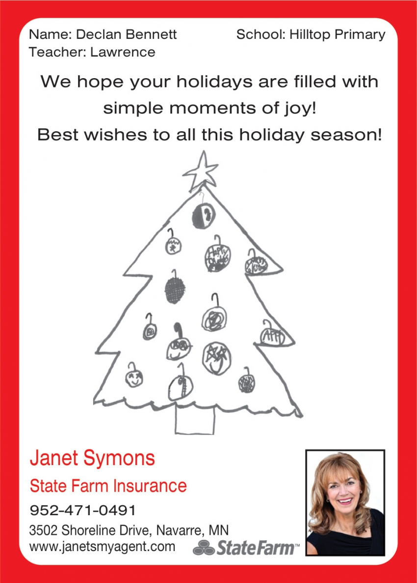Best Wishes to All this Holiday Season!, State Farm - Janet Symons ...