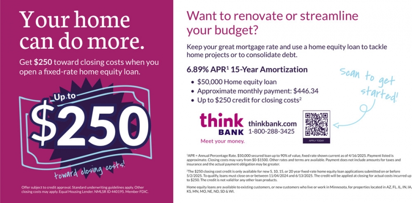 Your Home can do More, Think Mutual Bank, Rochester, MN