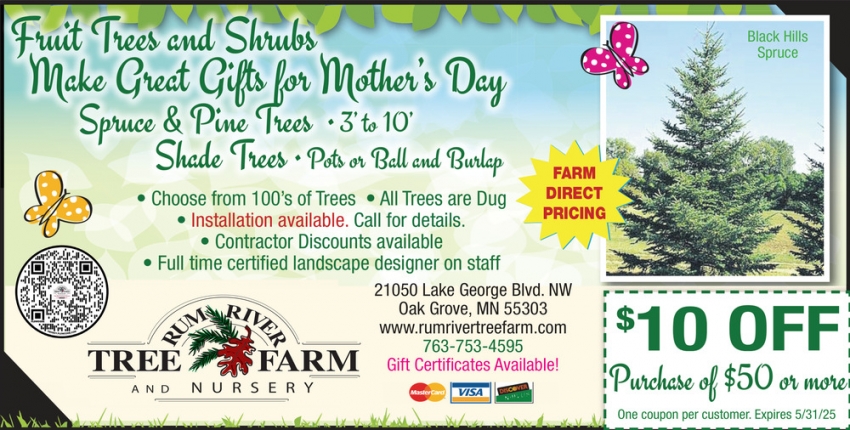 Fruit Trees and Shrubs Make Great Gifts for Mother's Day, Rum River ...