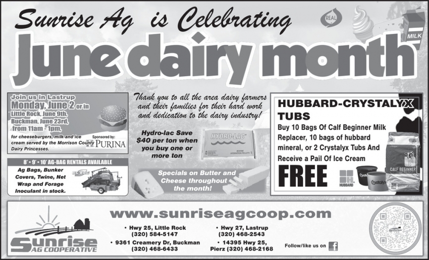 June Dairy Month, Sunrise AG Cooperative, Buckman, MN