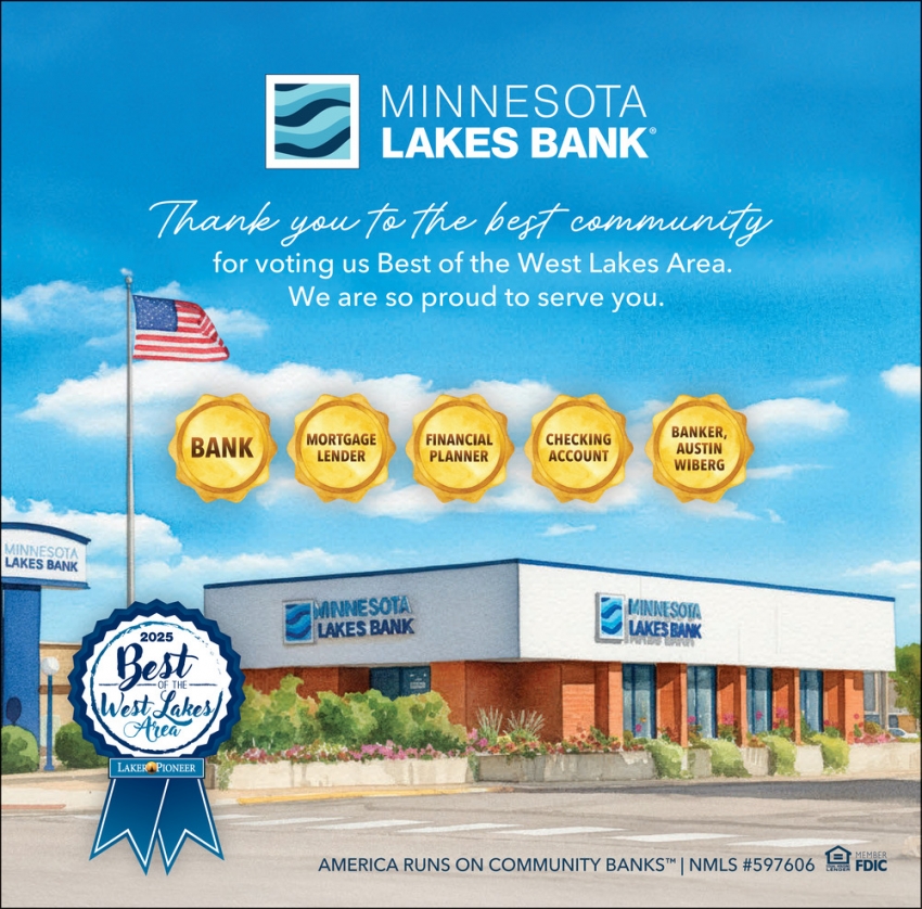 Thank You for Choosing Us as the Best Bank, Minnesota Lakes Bank ...