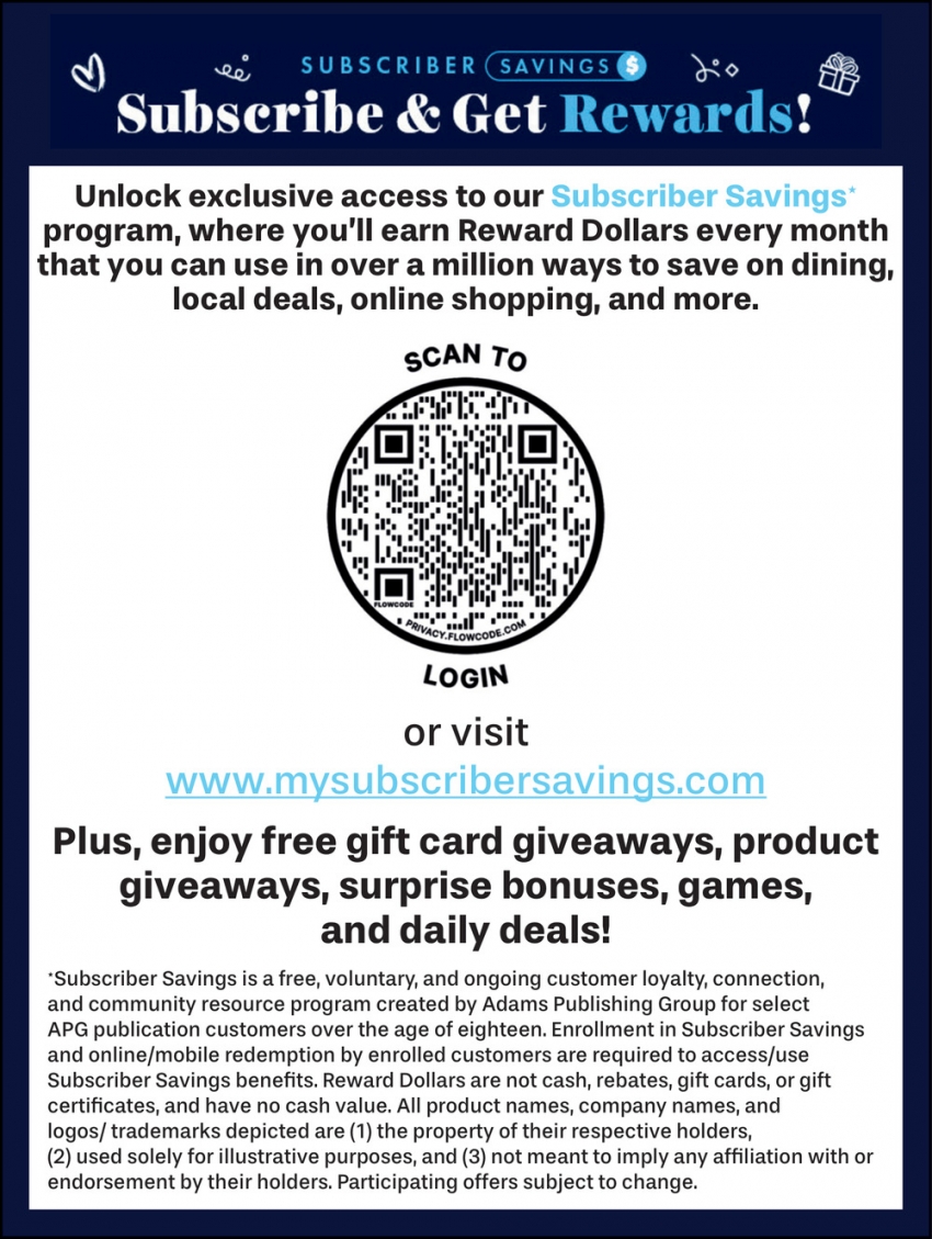 Subcribe & Get Rewards!, Ecm Subscriber Services, Coon Rapids, MN